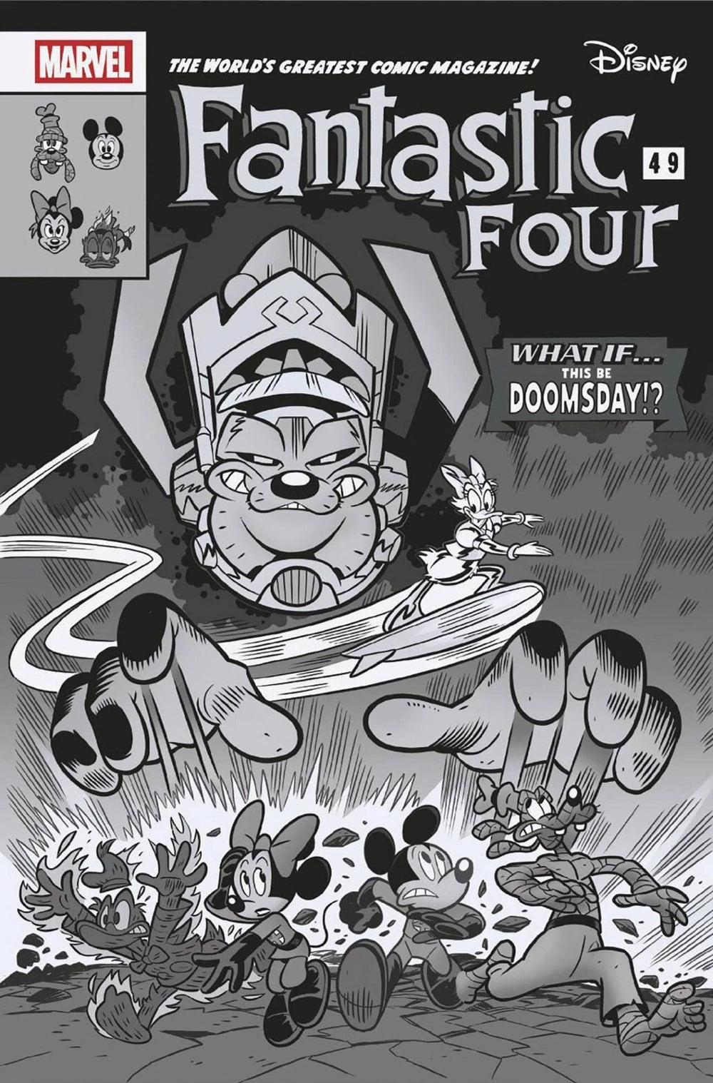 FANTASTIC FOUR #1 1:100 Disney B&W Variant Cover| 7 Ate 9 Comics