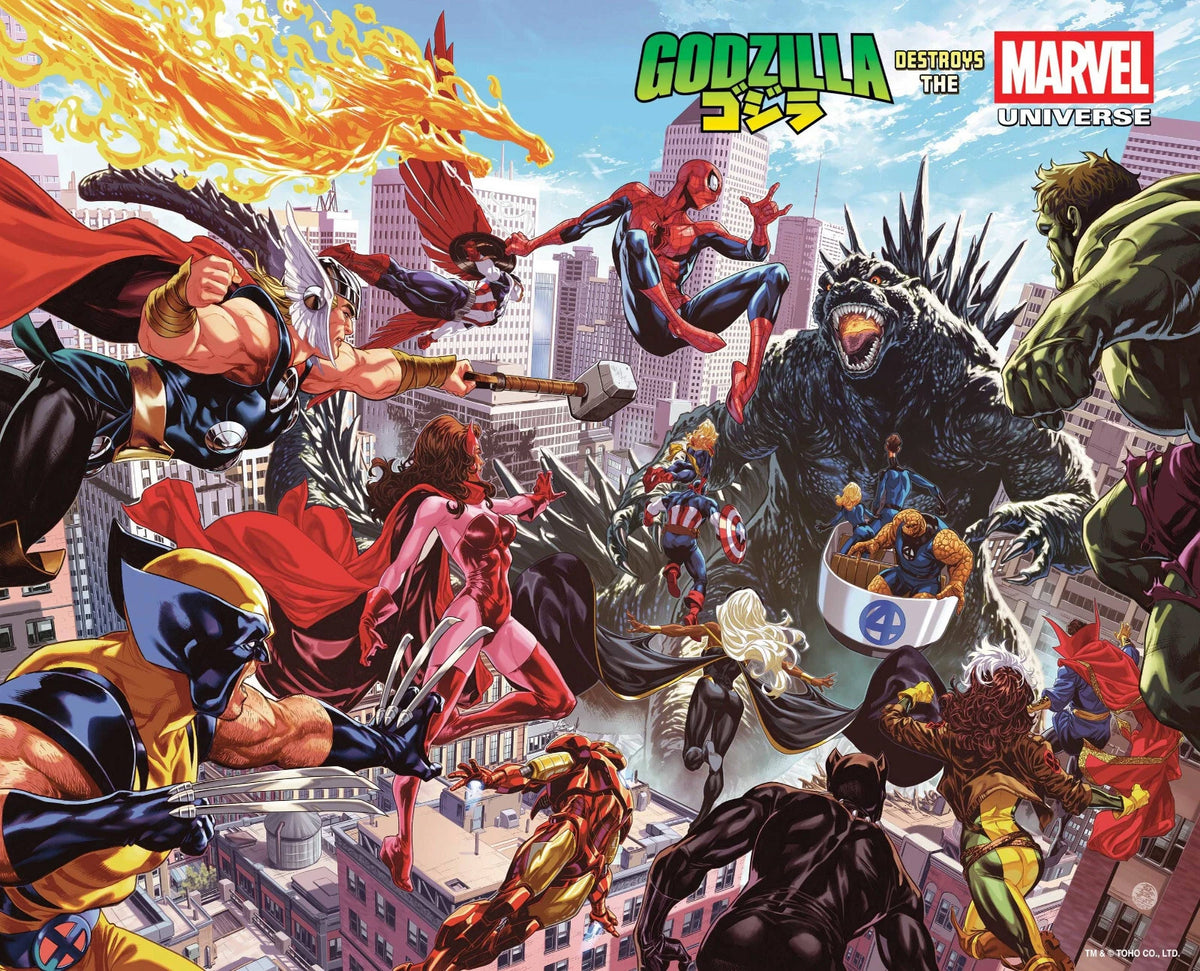 GODZILLA DESTROYS THE MARVEL UNIVERSE #1 Mark Brooks Wrap-Around Varia ...