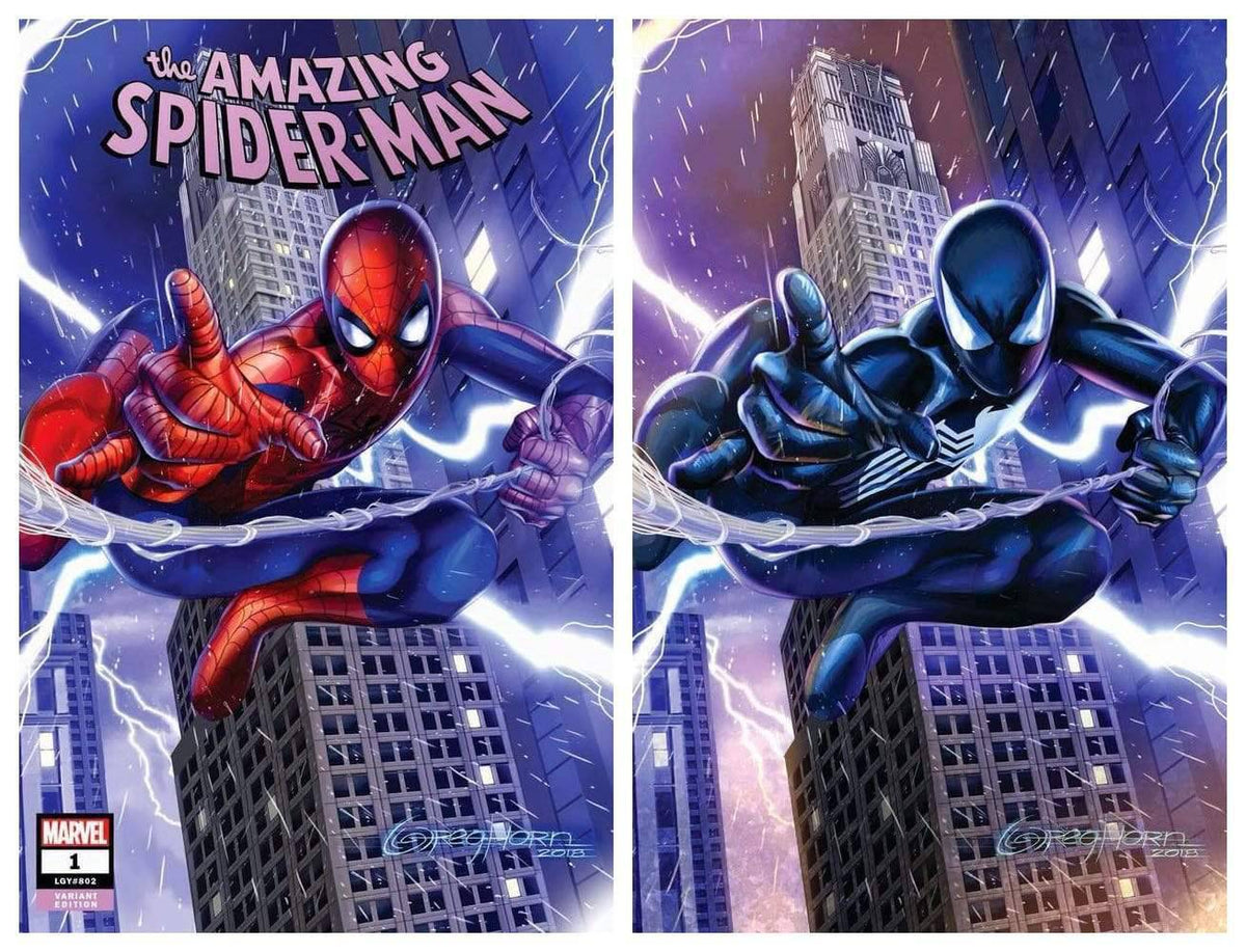 THE AMAZING SPIDER-MAN #1 Greg Horn Virgin Variant Cover Set| 7 Ate 9 ...